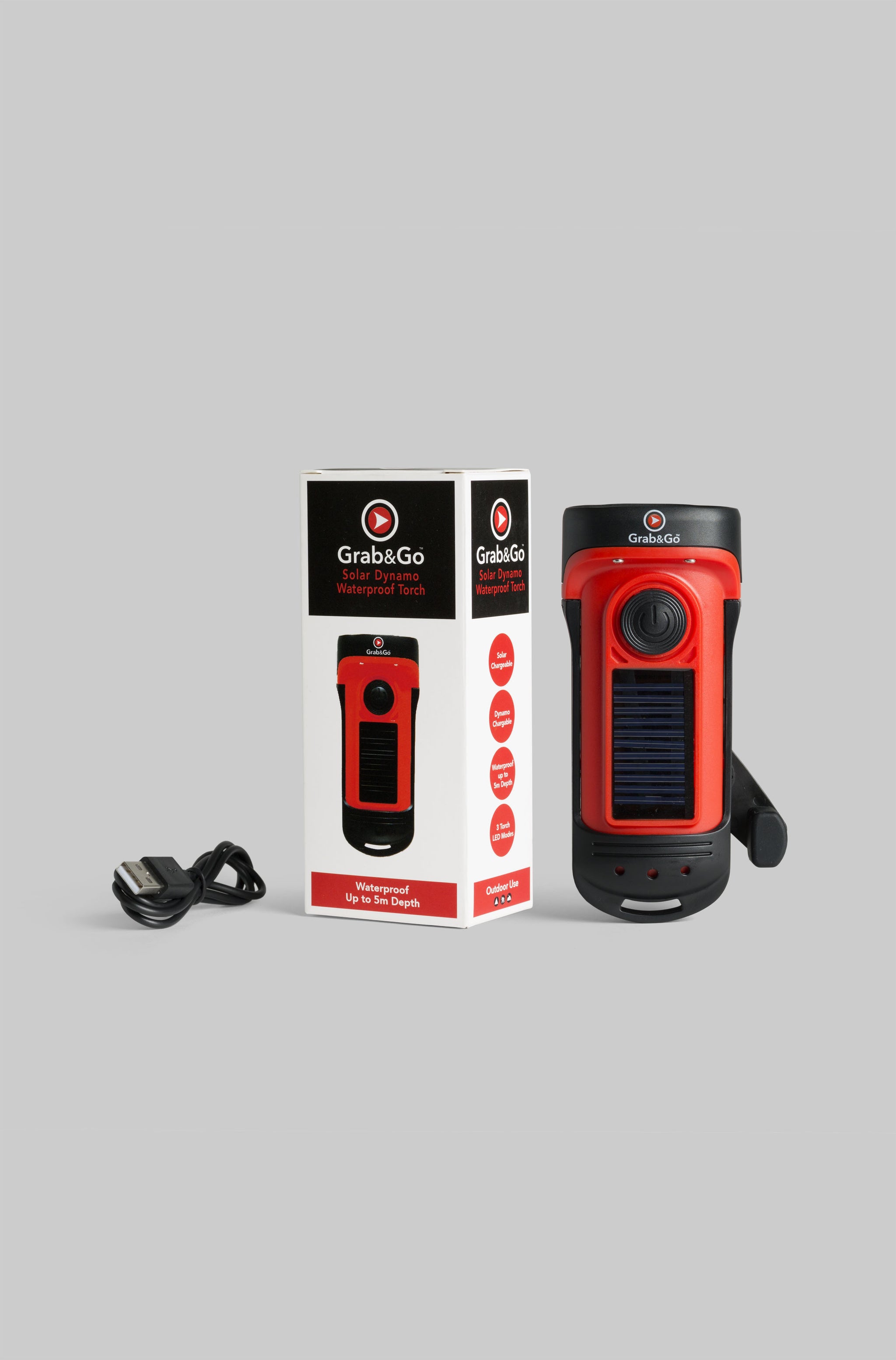 SOLAR DYNAMO WATERPROOF TORCH – Grab & Go NZ Ltd
